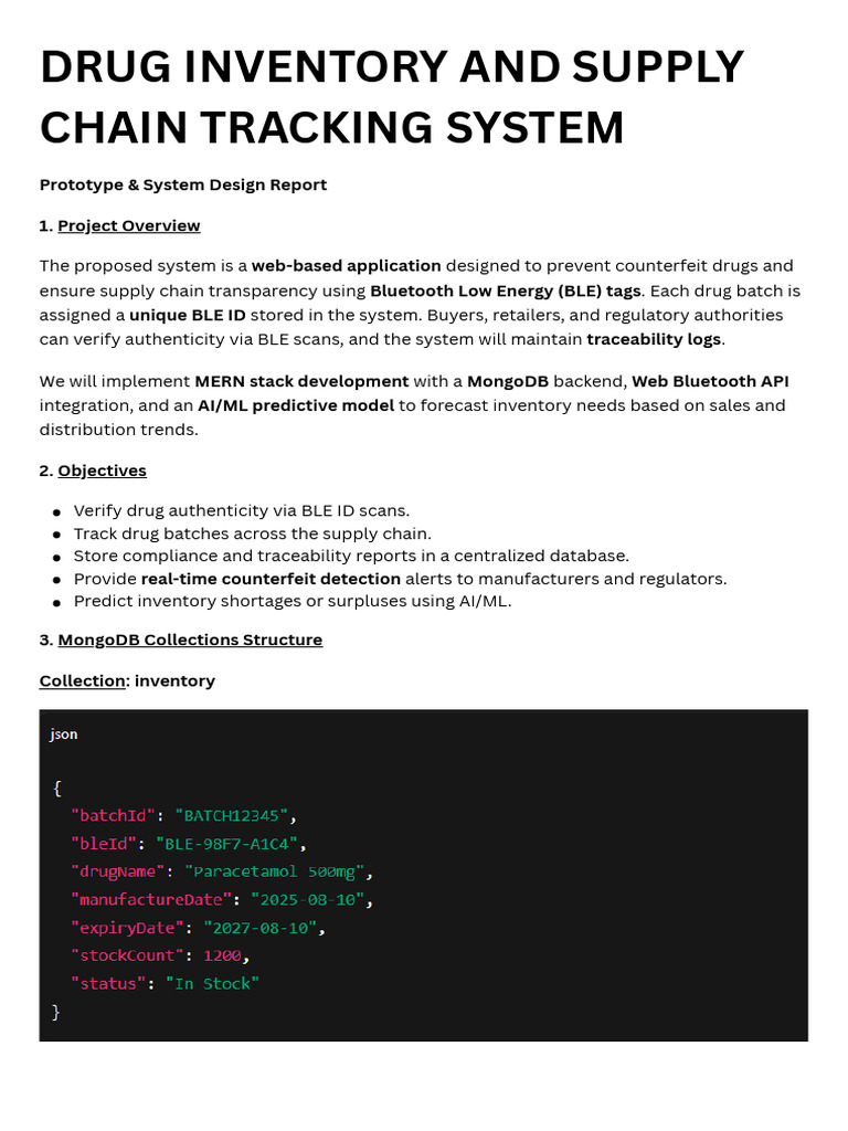 Drug Inventory Tracking System Design | PDF