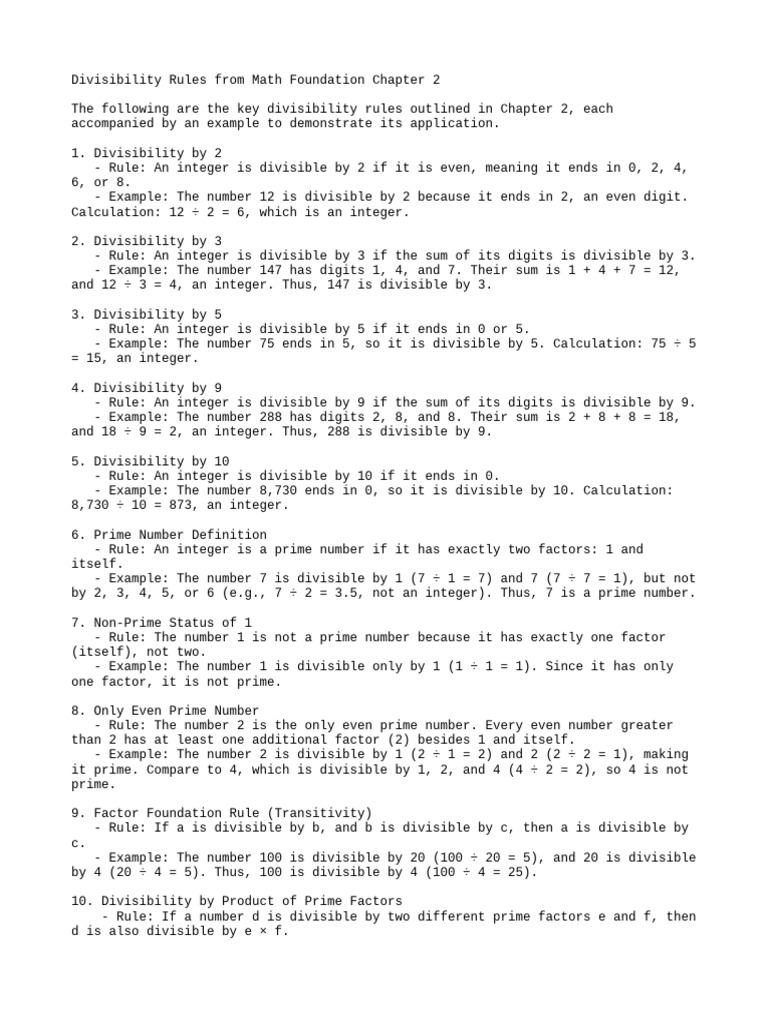 Divisibility Rules in Natural Numbers | PDF | Numbers | Elementary ...