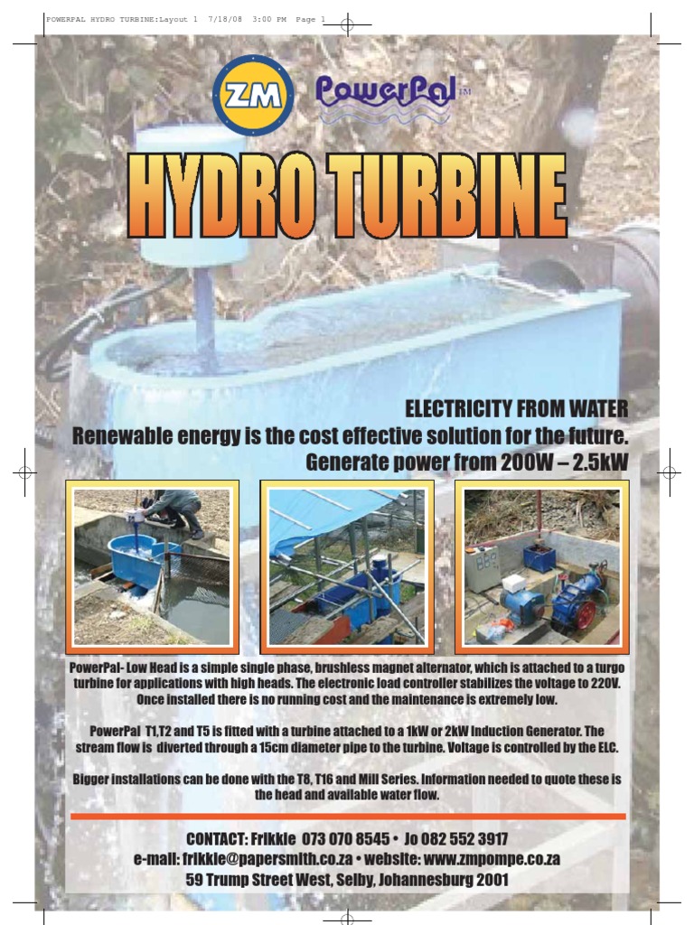 Micro Hydro Brochure | PDF | Energy Production | Power (Physics)