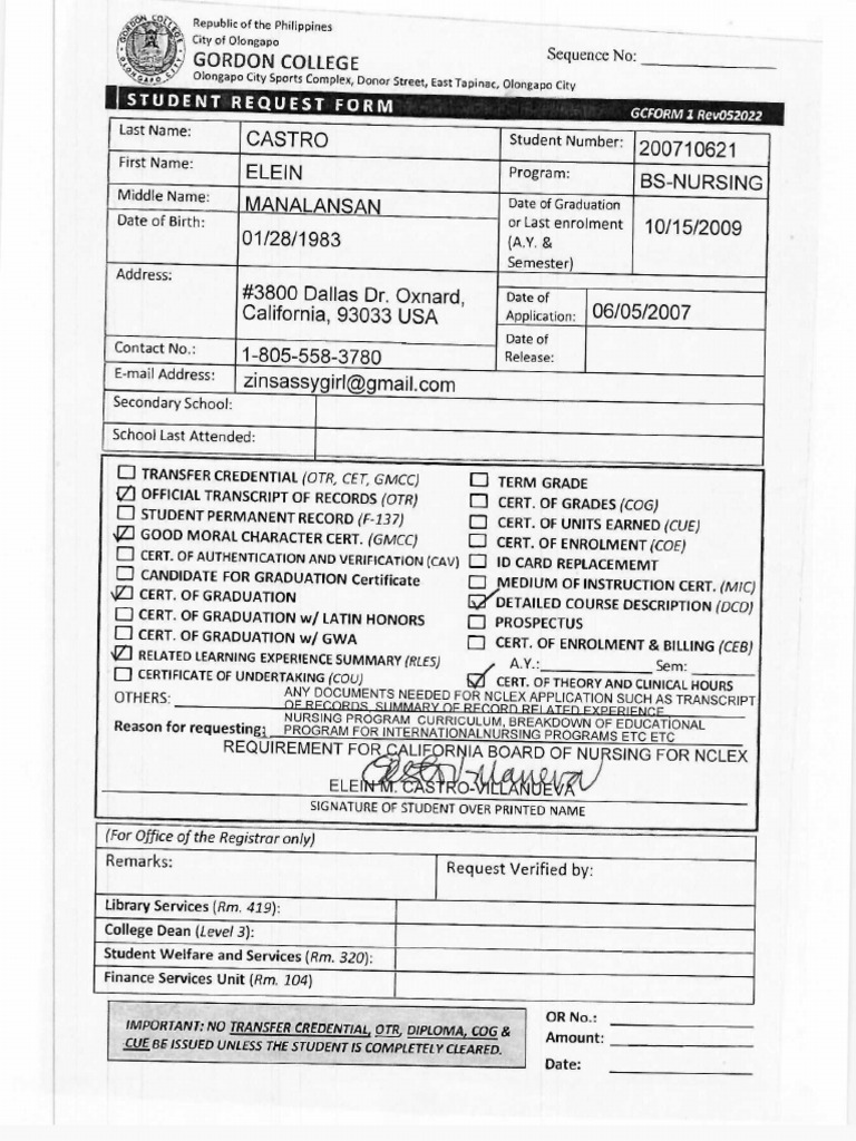 GC Request Form | PDF