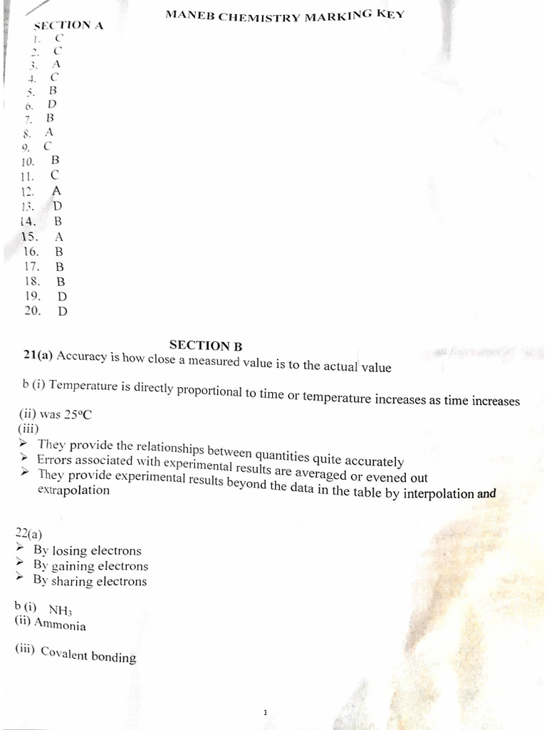 Marking Key | PDF