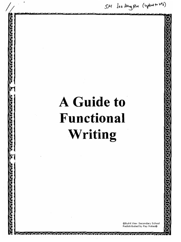 A Guide to Functional Writing | Verb | Question