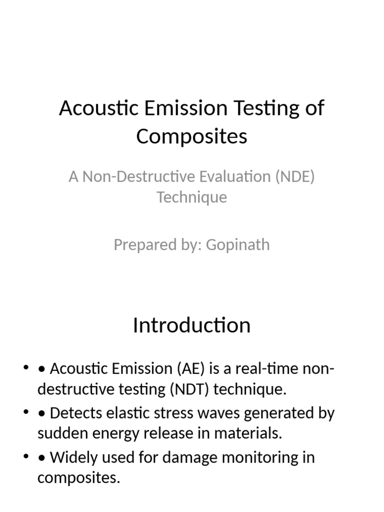 Acoustic Emission Testing for Composites | PDF | Nondestructive Testing ...