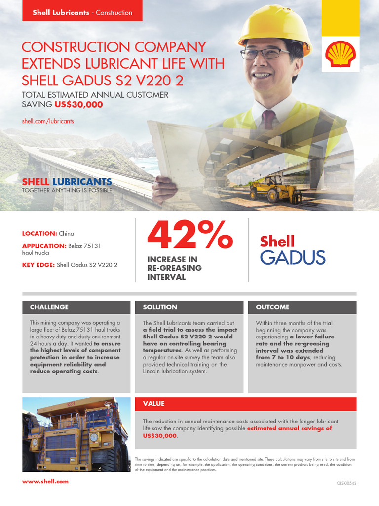 Shell Gadus GRE-00543 Construction | PDF | Reliability Engineering
