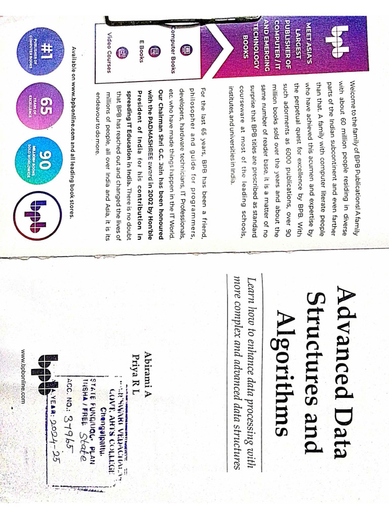 Adv Data Structure Chapter - 1 | PDF