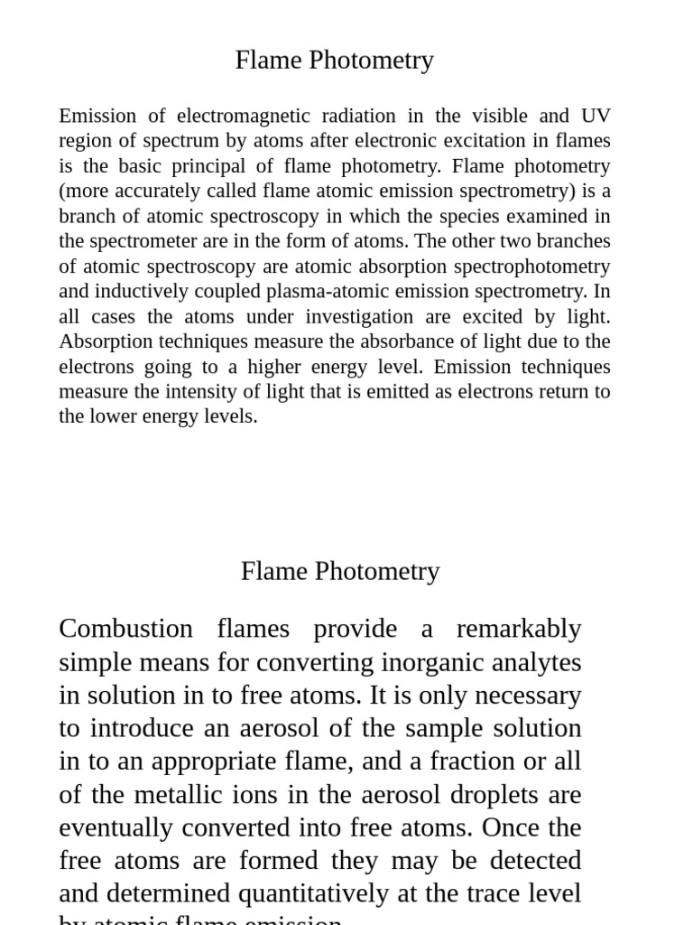 Flame Photometry | PDF | Emission Spectrum | Spectrophotometry