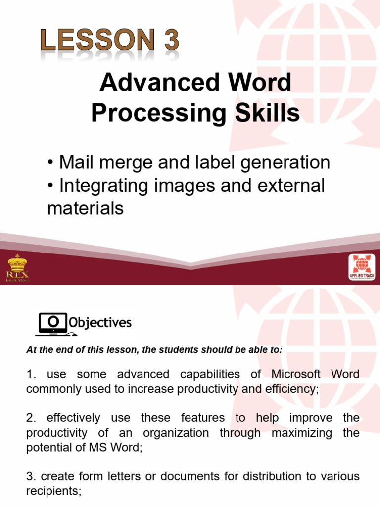 Advanced Microsoft Word Skills Guide | PDF