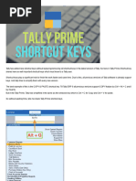 Tally Prime Shortcut Key | PDF