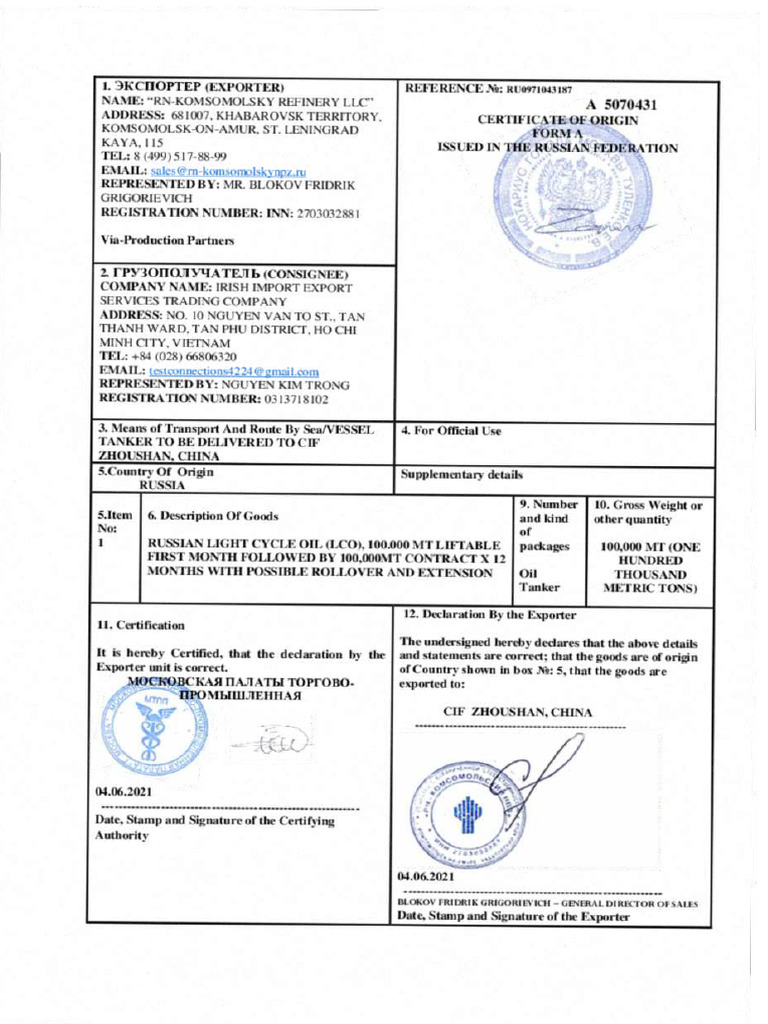 Certificate of Origin | PDF