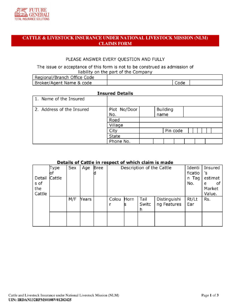 Complete Claim Form | PDF