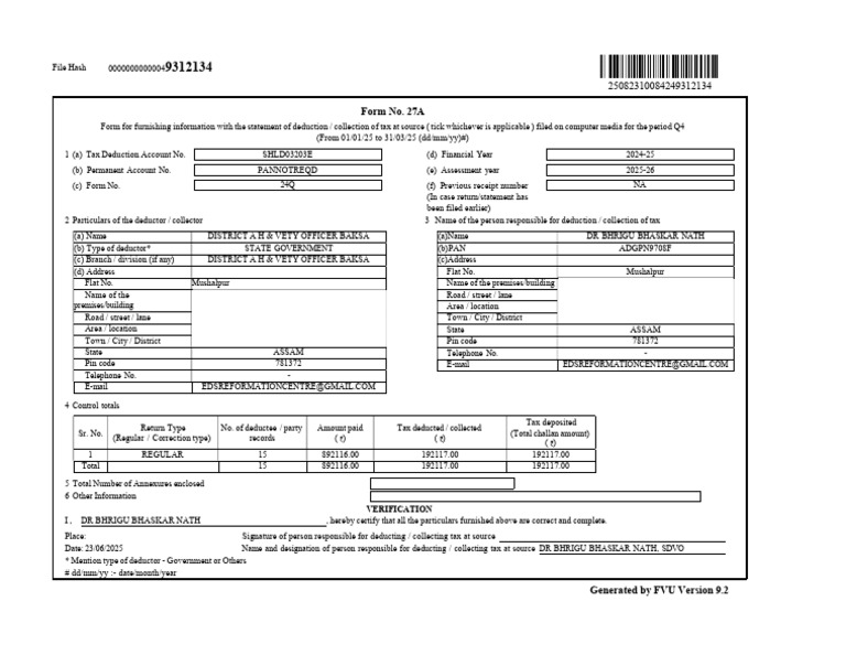 27a Shld03203e 24Q Q4 202425 | PDF | Payments | Government Finances