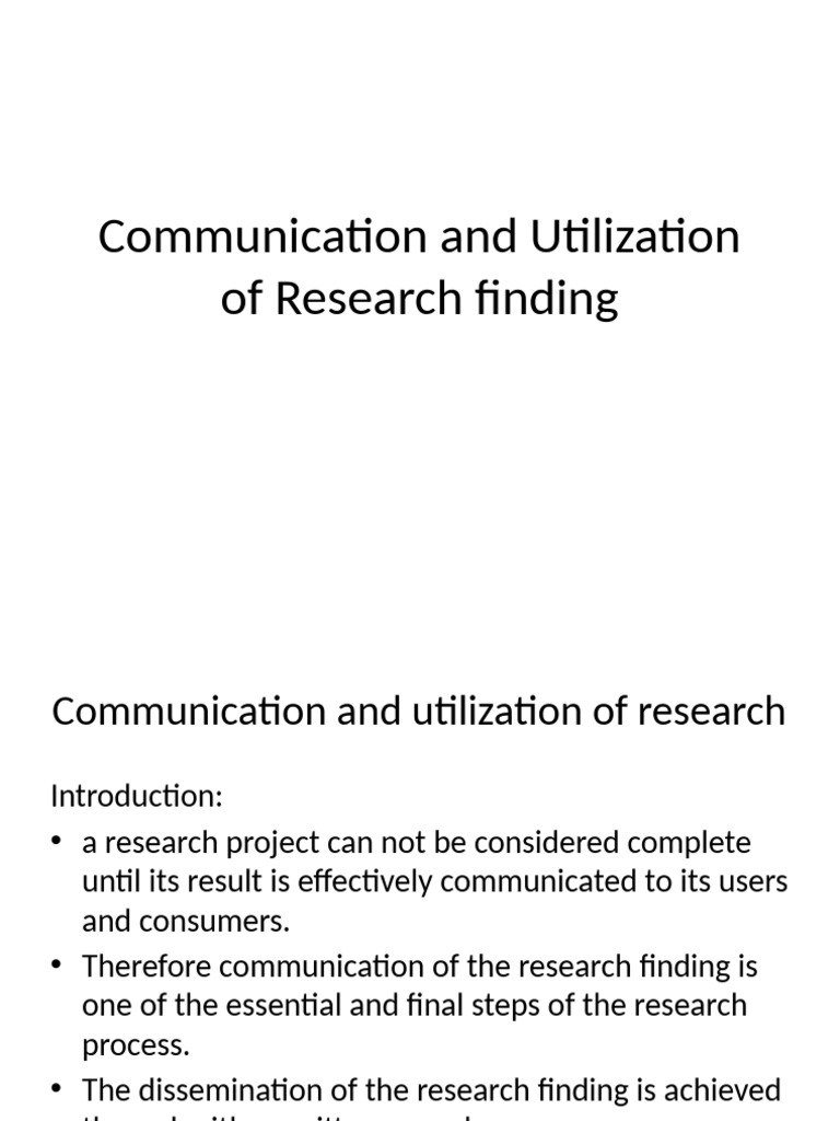 Communicating Research Findings Effectively | PDF | Methodology | Thesis