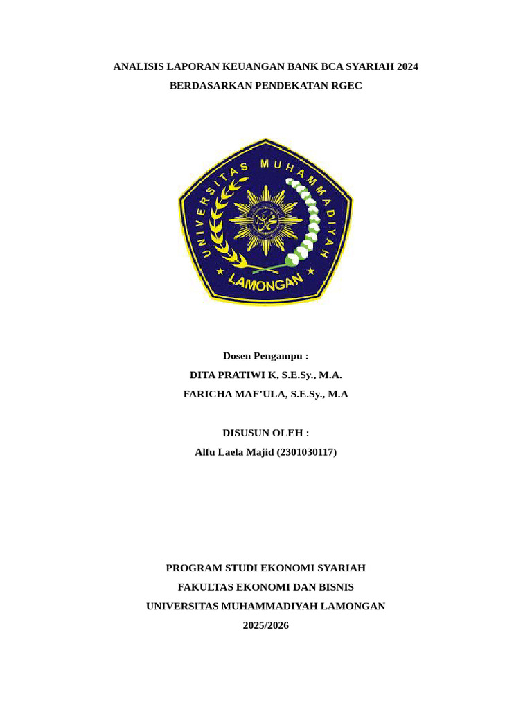 Tugas Analisis RGEC Bank BCAS | PDF