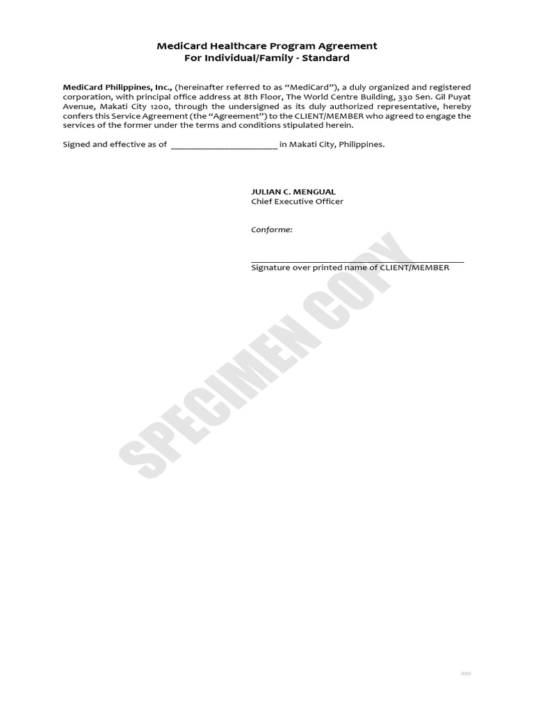 MediCard Full HMO Standard Plan With Limits - Healthcare Program ...