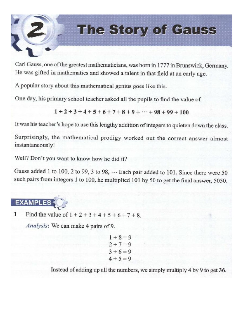 Chapter 02 The Story of Gauss | PDF