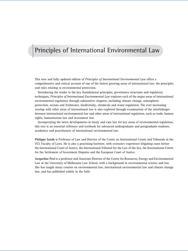 Principles of International Environmental Law | PDF | United Nations ...