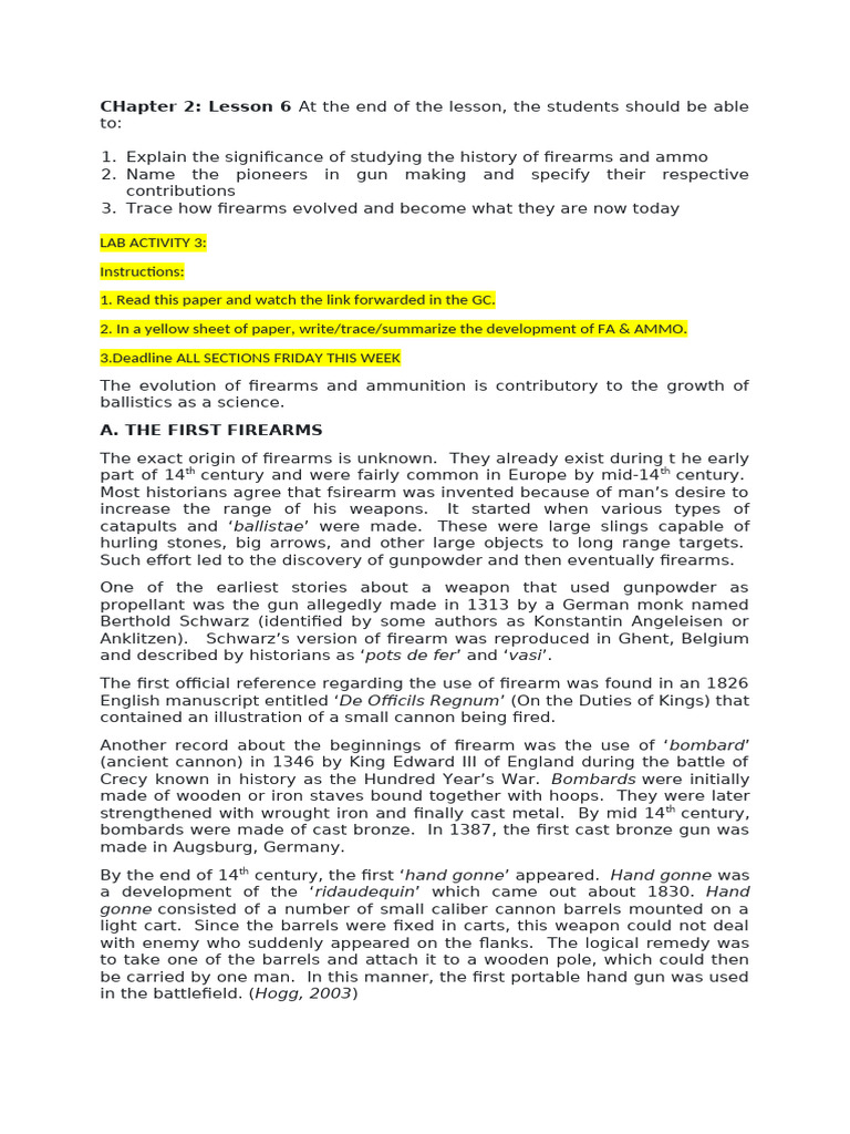 Chapter 2 BALLISTICS FIREARMS | PDF | Semi Automatic Firearm | Rifle