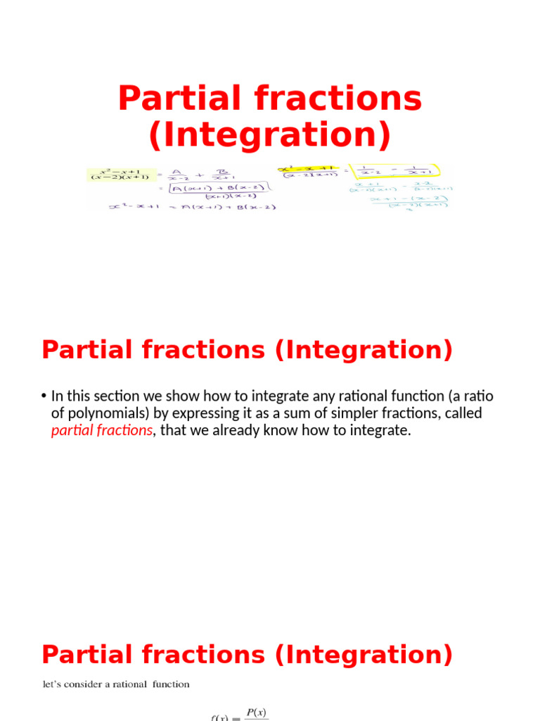 Partial Fractions - Integration | PDF