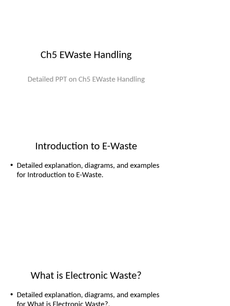 Ch5 EWaste Handling | PDF | Electronic Waste | Waste Management