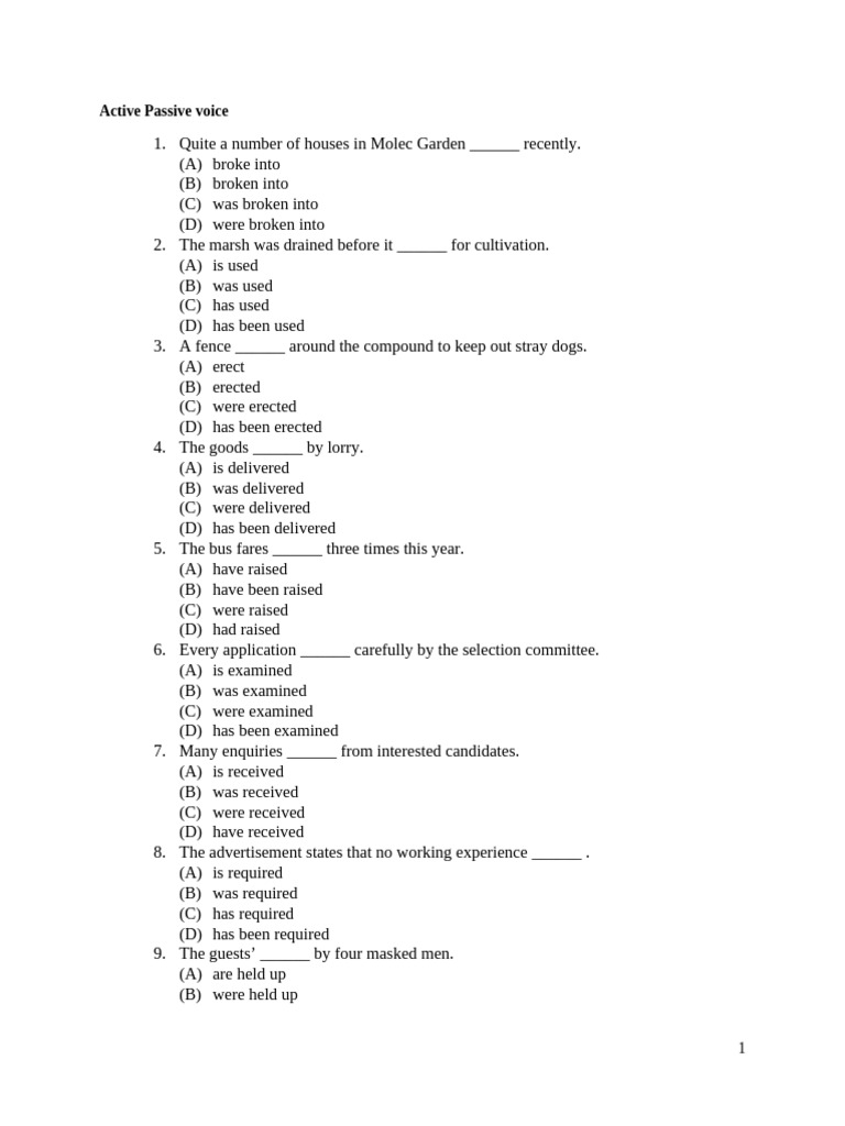 Active and Passive Voice Exercises | PDF | Cocoa Bean | English Language