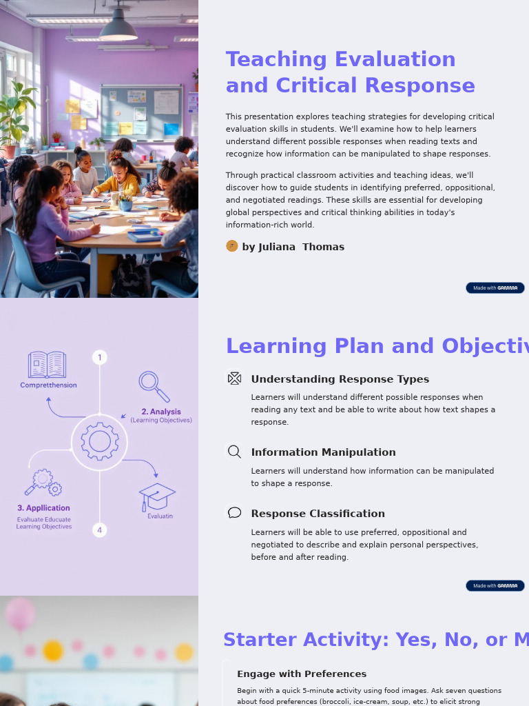 Teaching Evaluation and Critical Response | PDF | Learning | Evaluation