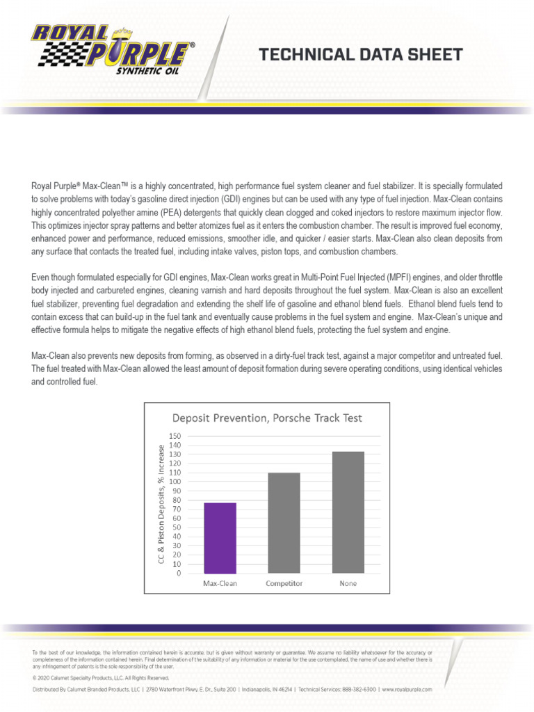 Royal Purple Max-Clean Usage Guide | PDF | Fuel Injection | Gasoline