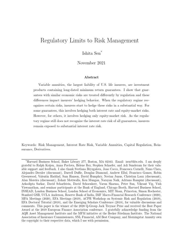 Regulatory Limits To Risk Management | PDF | Derivative (Finance ...