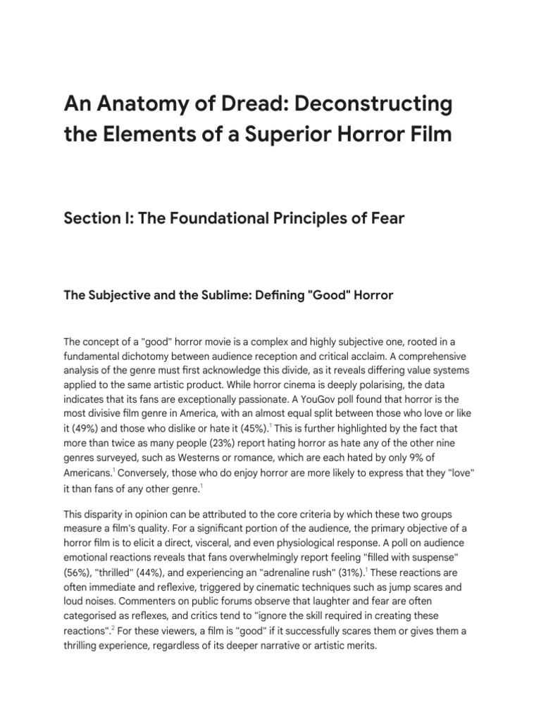 Anatomy of Superior Horror Films | PDF | Horror Films | Fear