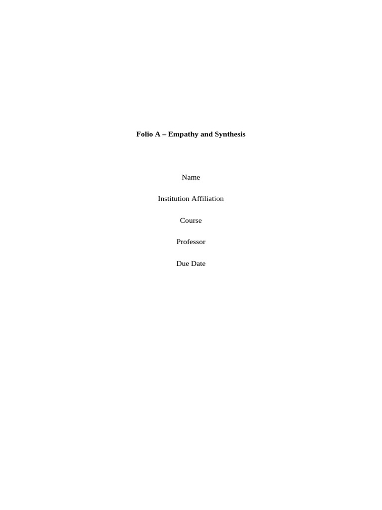 Folio A Test Sample | PDF | Design Thinking | Empathy