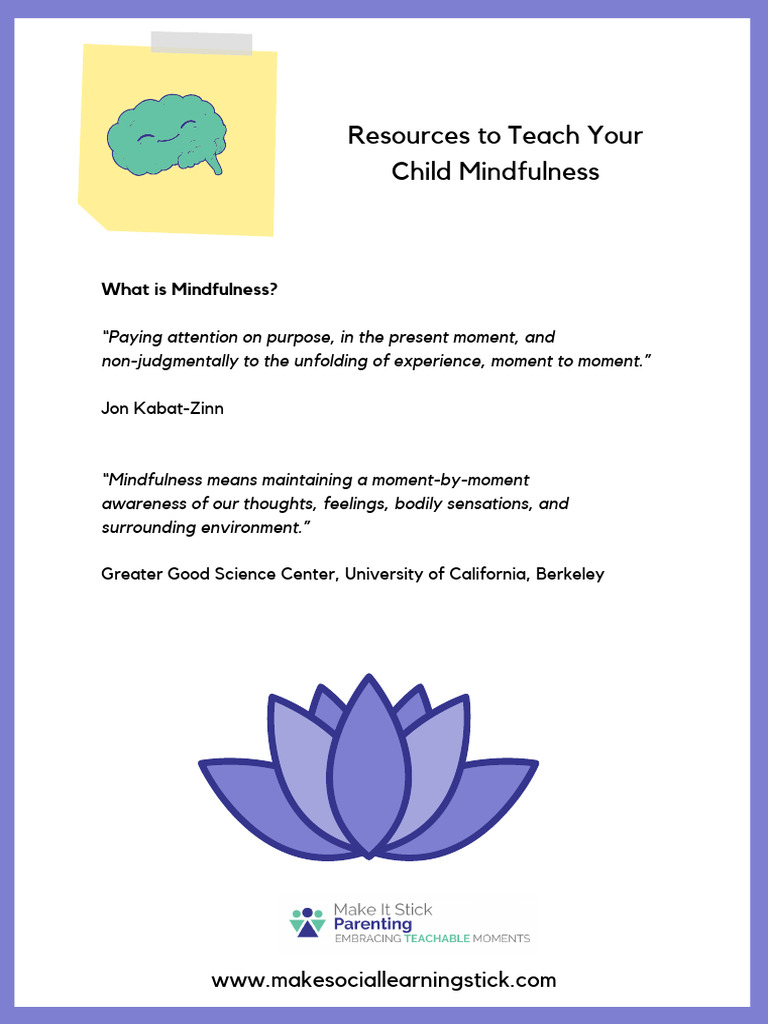 Mindfulness Resources for Kids | PDF | Mindfulness | Psychology