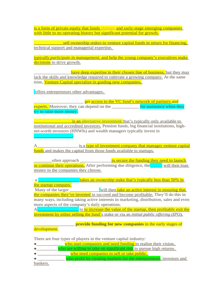 Venture Capital Identification | PDF | Corporate Finance | Venture Capital