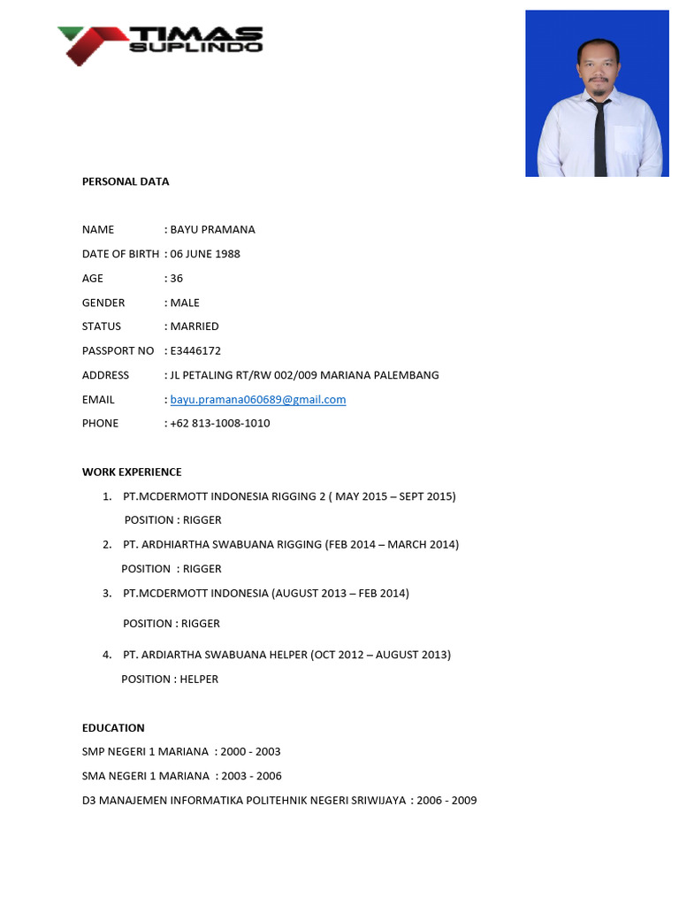 Sample CV | PDF