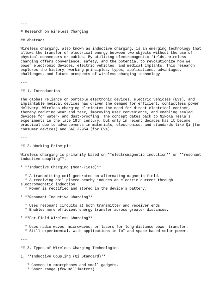 Wireless Charging Technology Overview | PDF | Wireless | Electrical ...