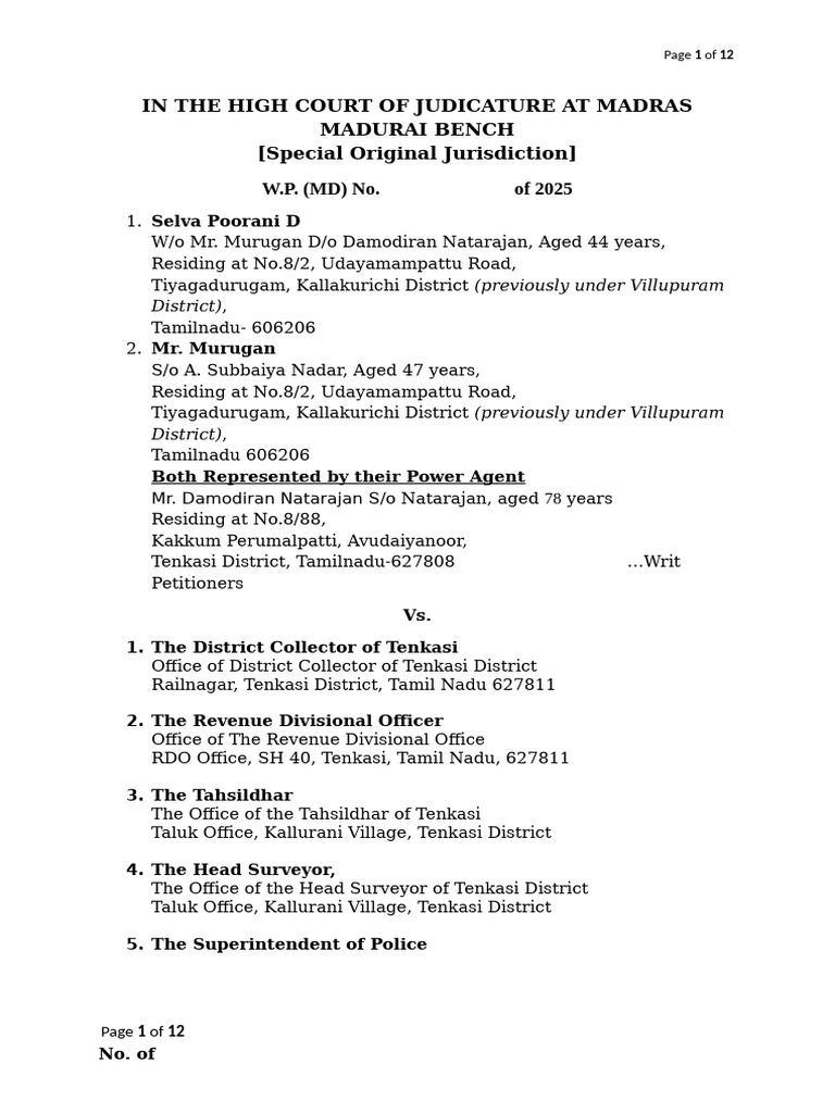 WRIT 2025 Selvapoorani Murugan Final | PDF | Justice | Crime & Violence