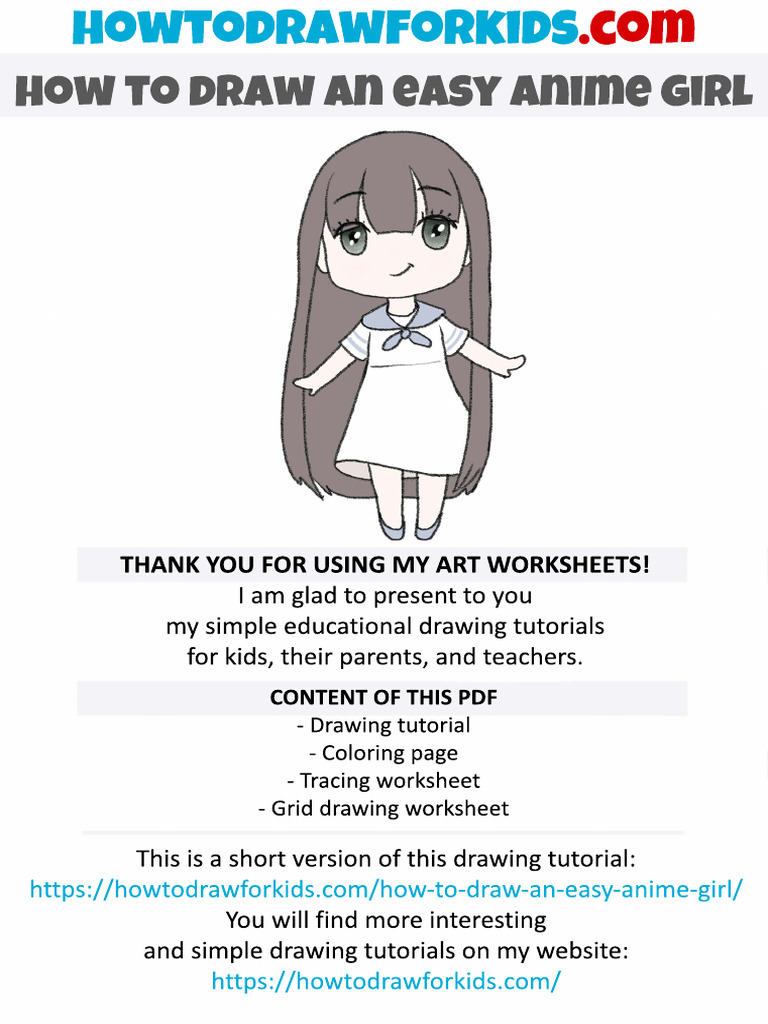 How To Draw An Easy Anime Girl | PDF