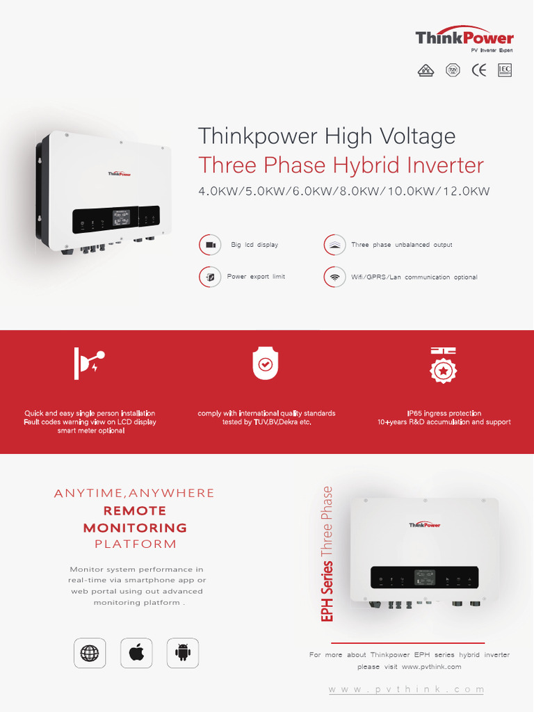 Three Phase Hybrid Inverter Data Sheet | PDF | Electrical Components ...