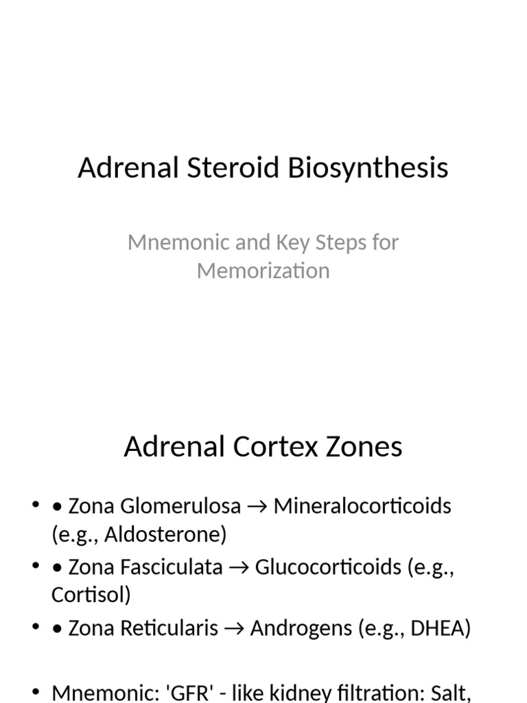 Adrenal Steroid Biosynthesis Mnemonics | PDF