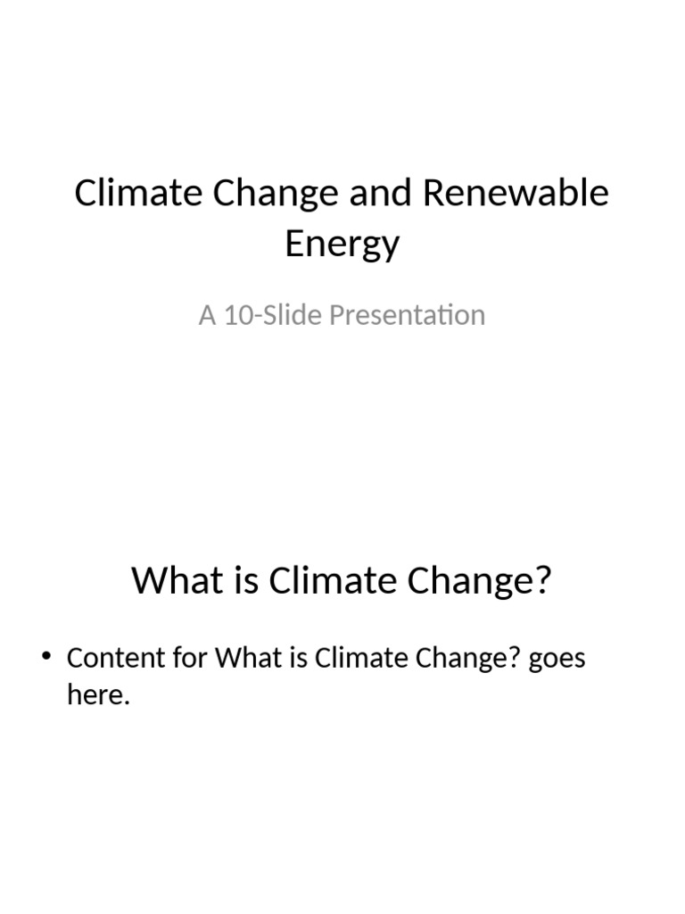 Climate Change and Renewable Energy | PDF