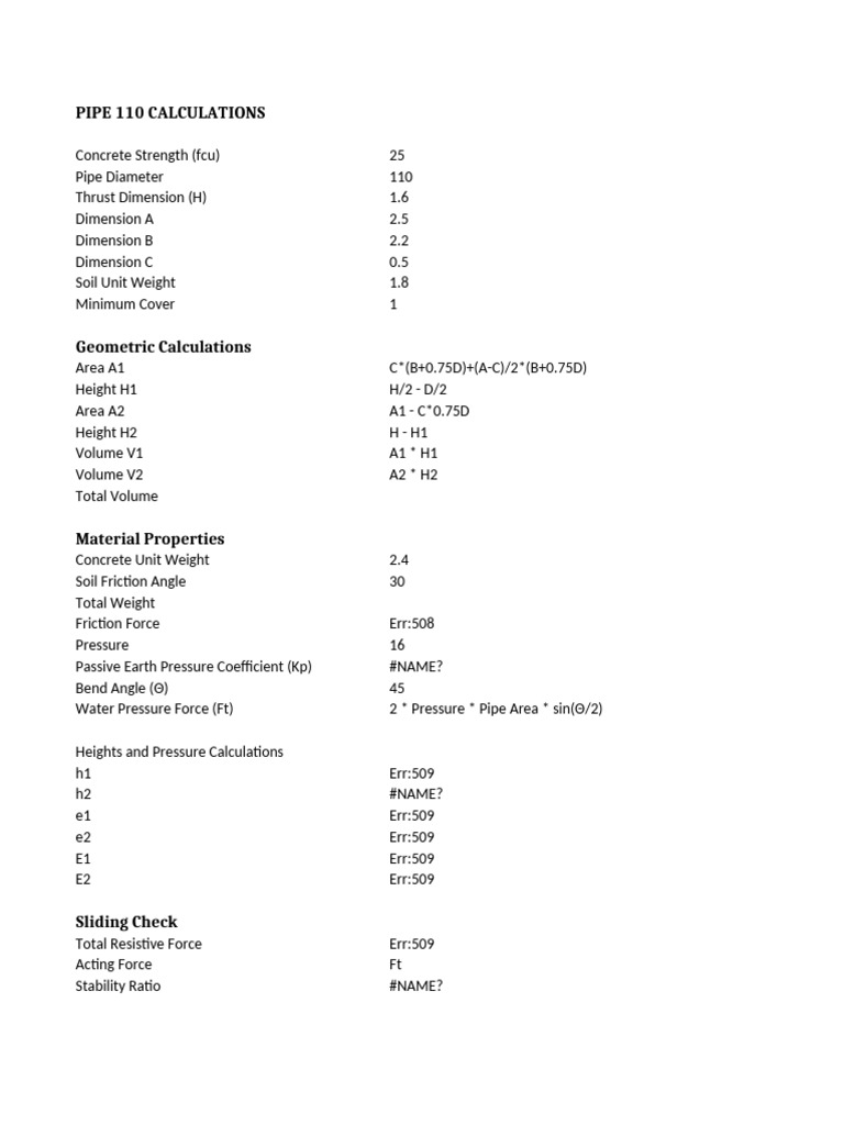 Pipe 110 Structural Calculations | PDF | Stress (Mechanics) | Mechanics