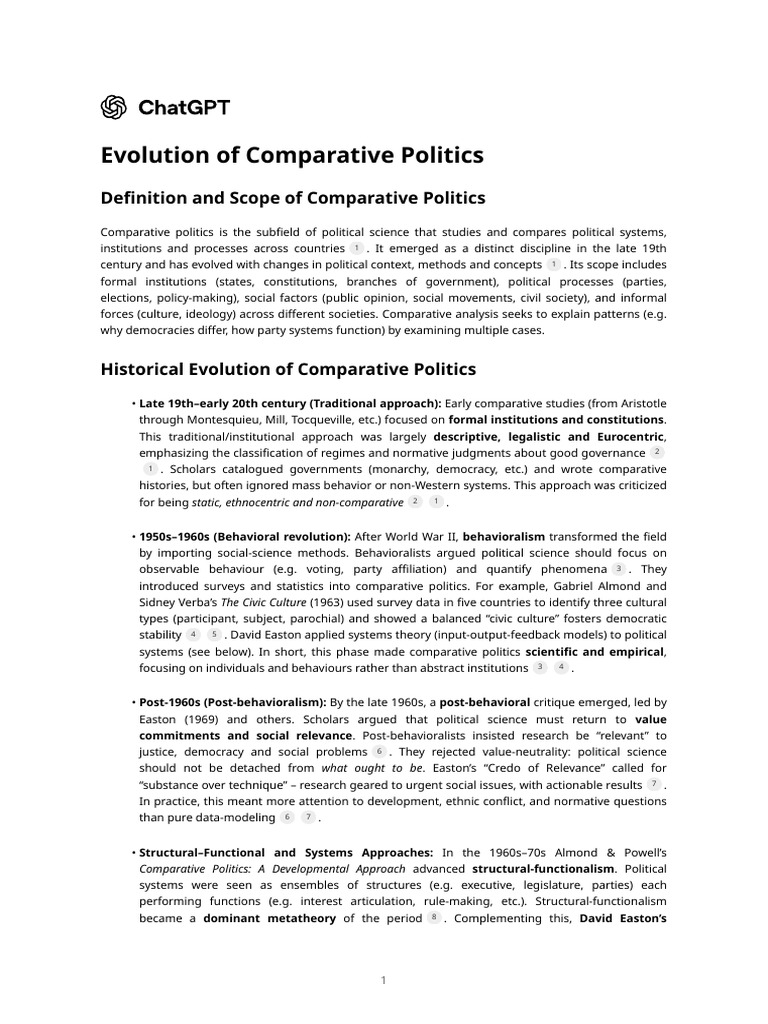 Evolution of Comparative Politics | PDF | Revolutions | Modernization ...