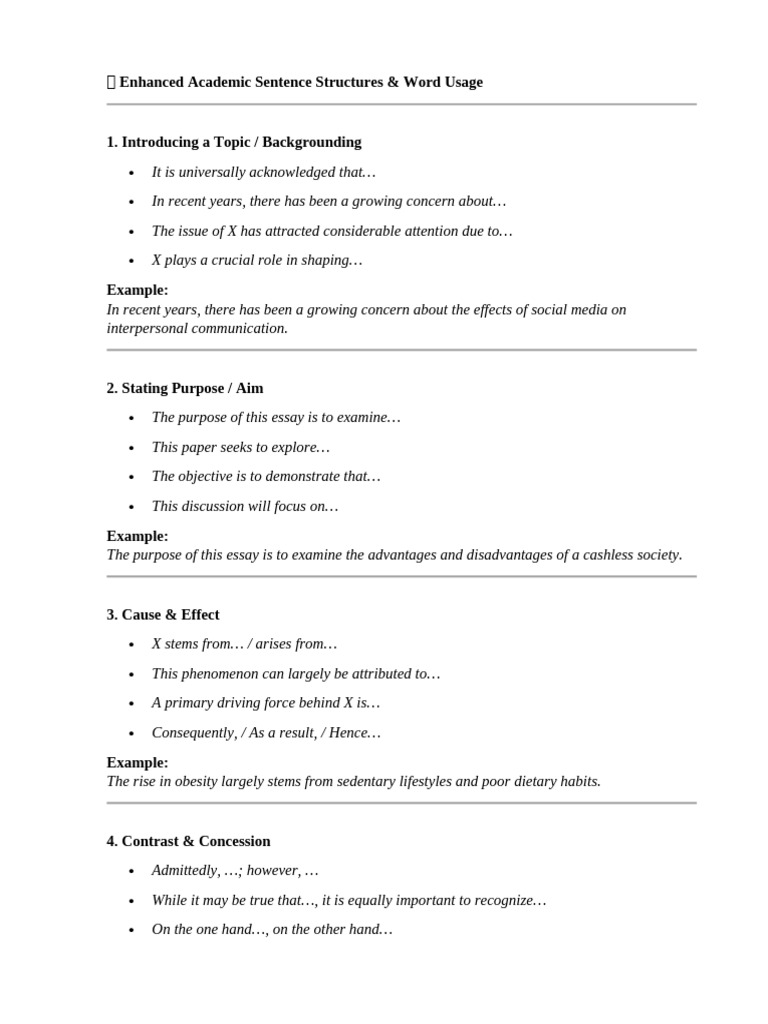 Enhanced Academic Sentence Structures | PDF | Social Psychology