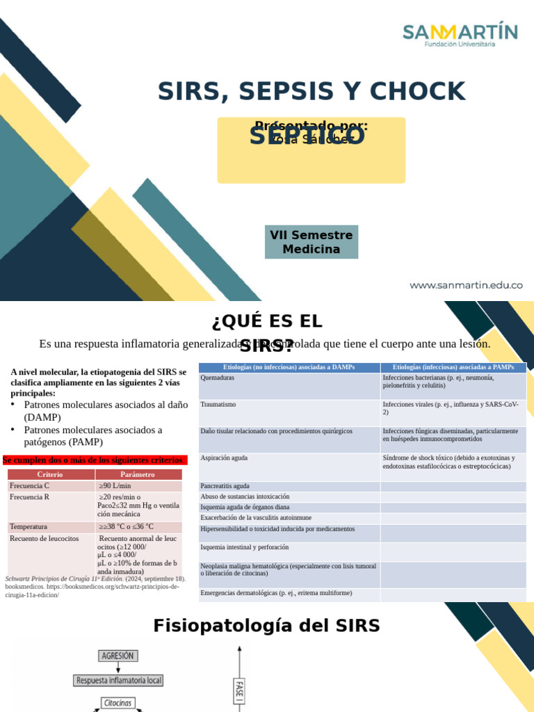 Exposicion de Sris Sepsis y Chock | PDF | Septicemia | Inmunología