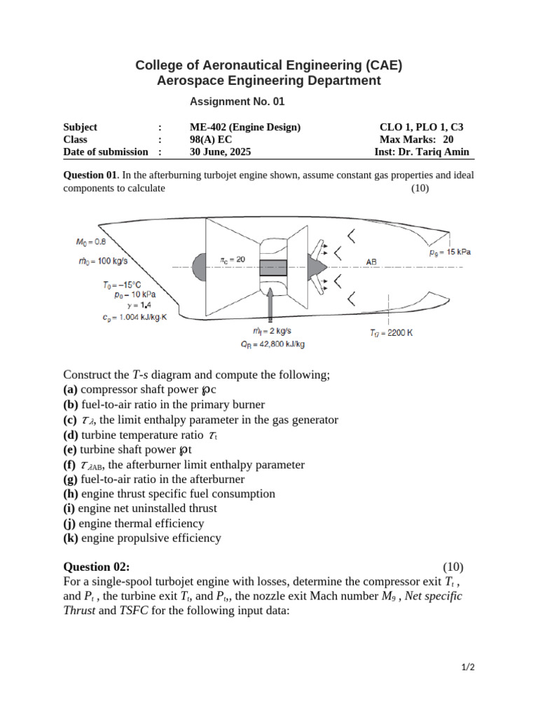 College of Aeronautical Engineering (CAE) Aerospace Engineering ...