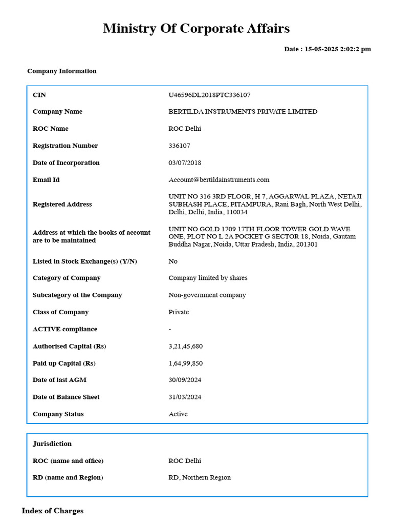 Ministry of Corporate Affairs - MCA Services | PDF