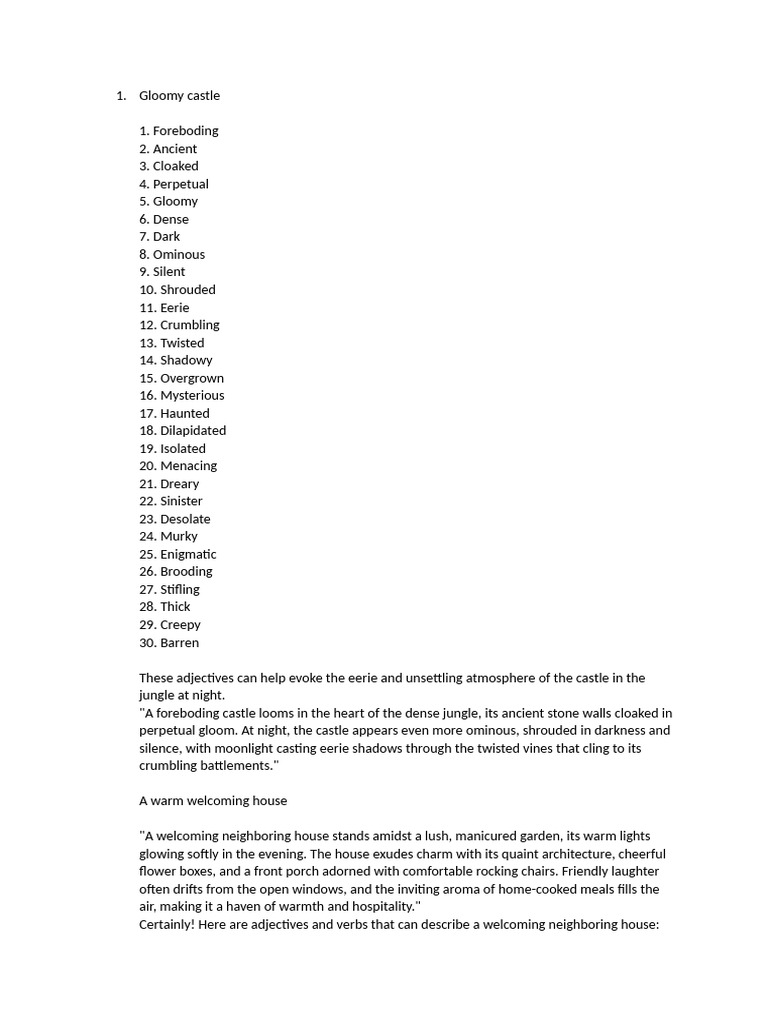 Descriptive Writing Notes | PDF | Sunset | Mindfulness