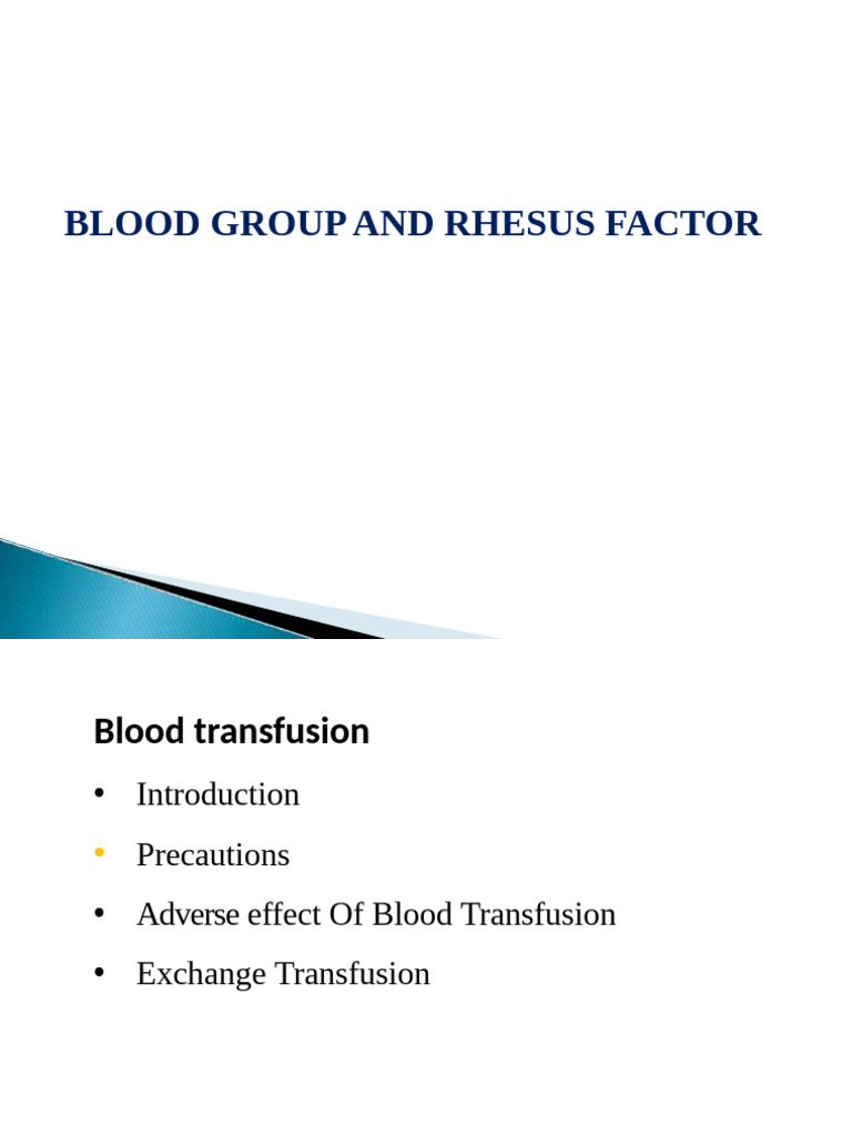 Blood Group and Rhesus Factor Powerpoint | PDF | Blood Type | Blood ...
