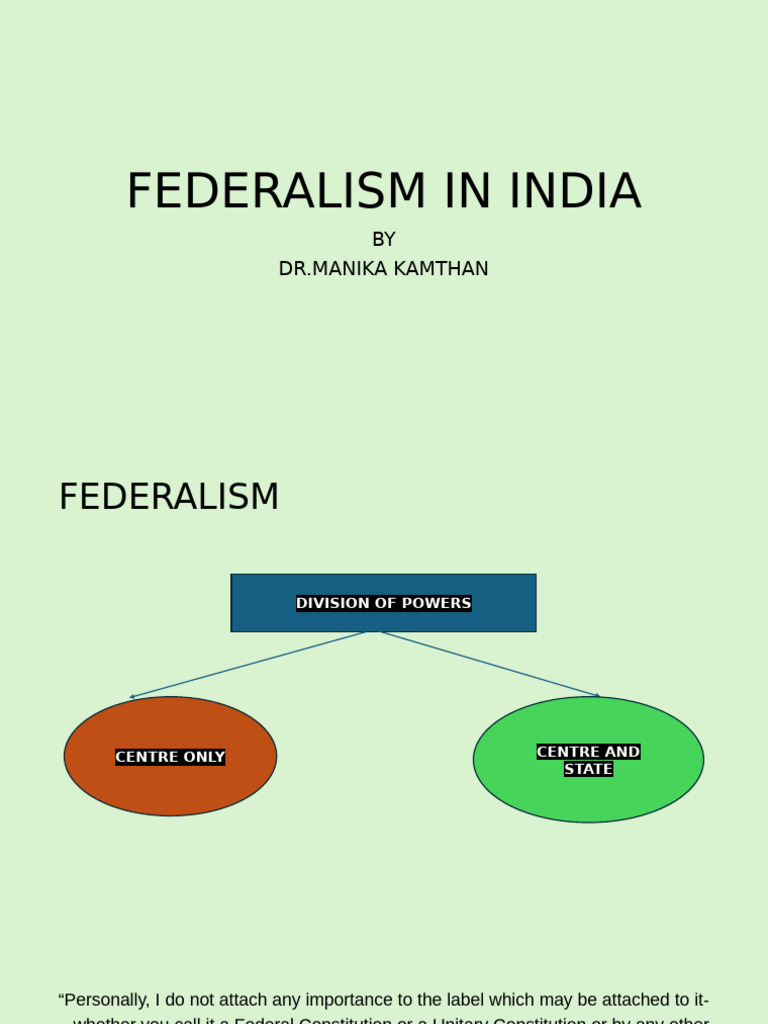 Federalism in India | PDF | Forms Of Government | Justice