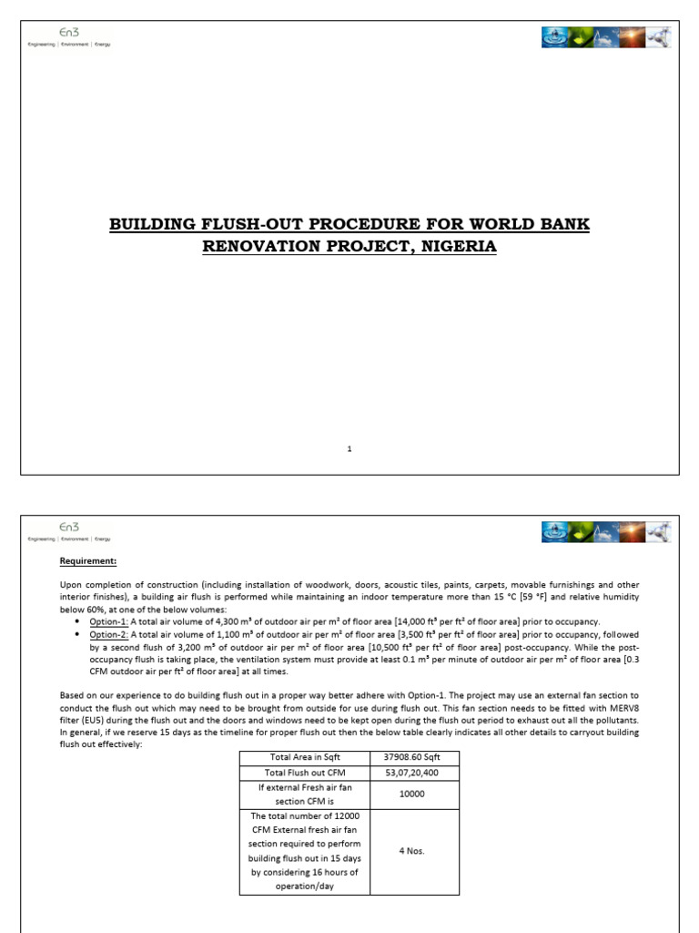 Building Flush-Out Procedure Guide | PDF | Ventilation (Architecture ...