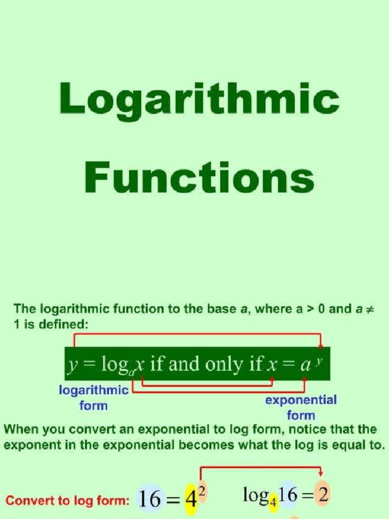 Logarithmic Functions | PDF