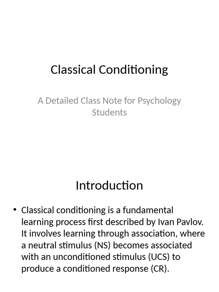 Understanding Classical Conditioning Principles | PDF